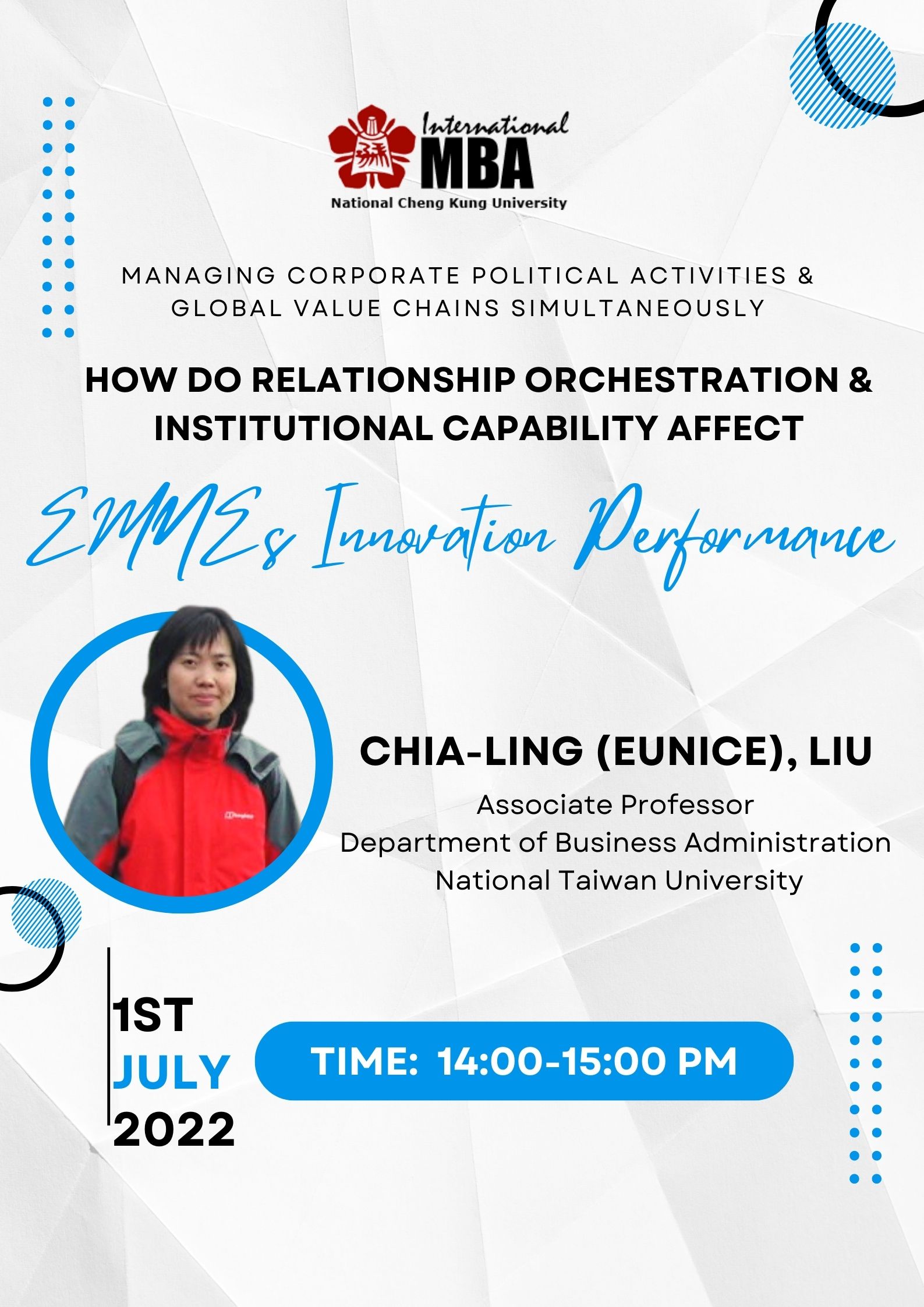 【Faculty Workshop-Invited Speech】Chia-Ling(Eunice) Liu, Associate ...